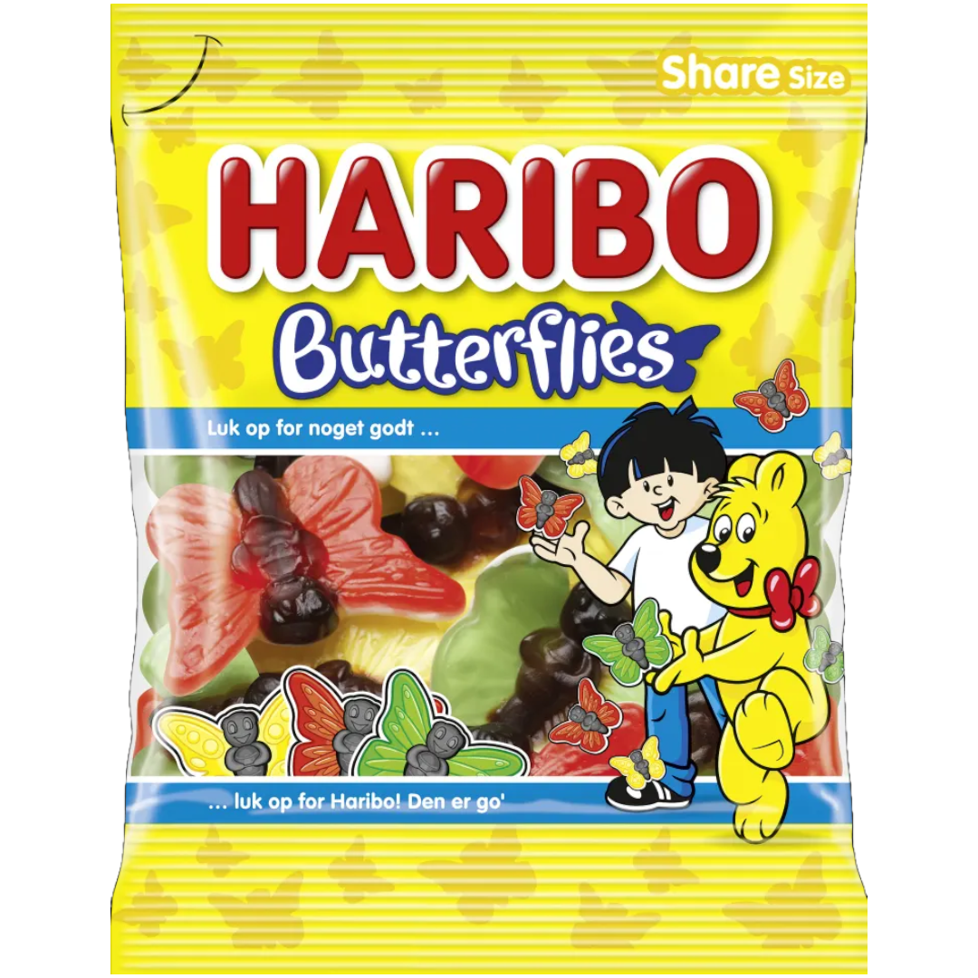 Haribo Butterflies Peg Bag (Danish) - 4.23oz (120g) – Poppin Candy