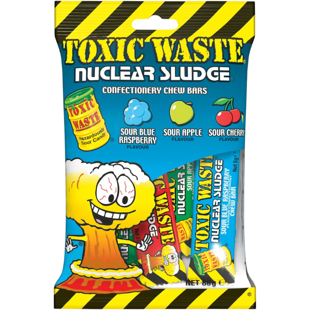Toxic Waste Nuclear Sludge Chew Bars Assorted Peg Bag - 2.82oz (80g) – Poppin Candy