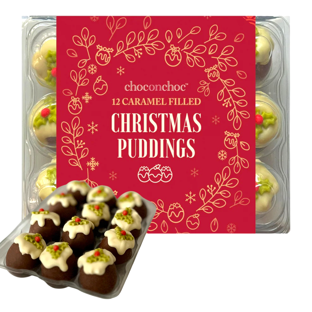 Handcrafted Caramel Filled Belgian Chocolate Christmas Puddings 652 Poppin Candy