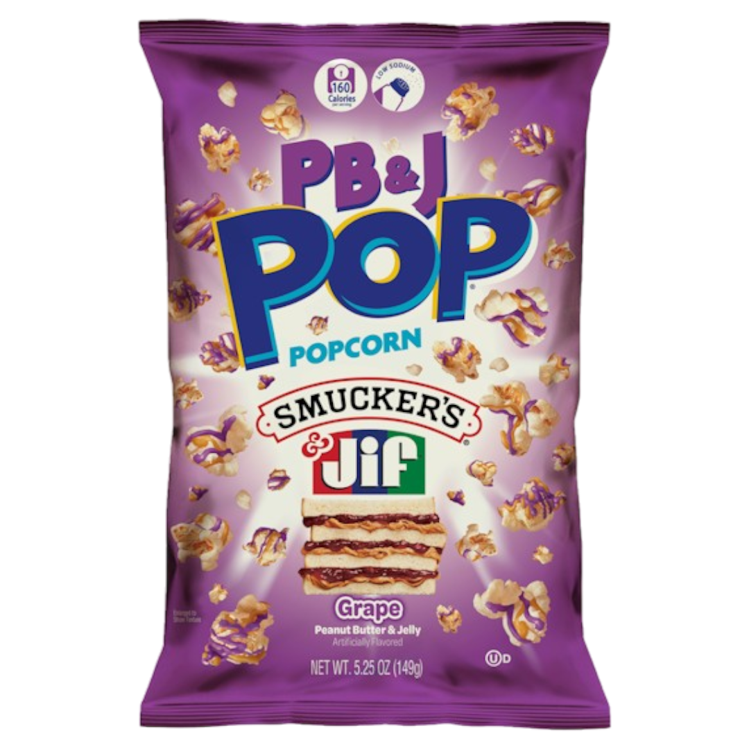 PB&J Pop Popcorn Smuckers Peanut Butter & Jif Grape - 5.2oz (149oz) | Poppin Candy