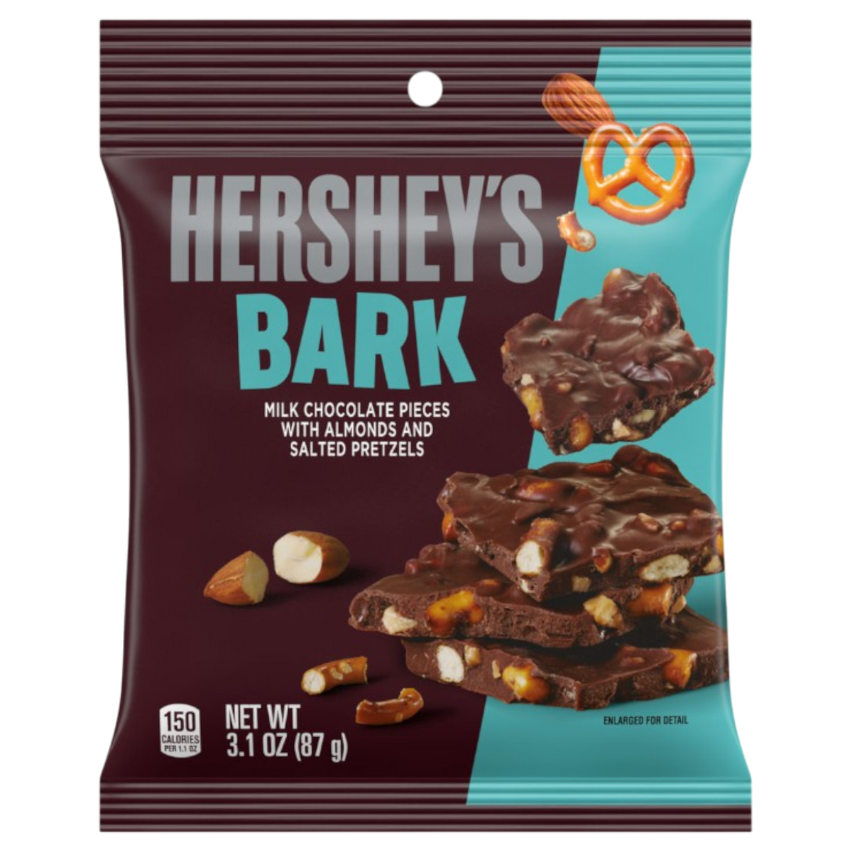 Hershey's Bark with Pretzels and Almonds Peg Bag - 3.1oz (87g) – Poppin Candy