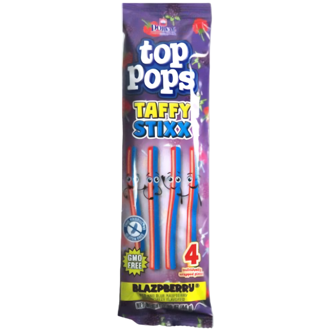 Top Pops Taffy Stixx Blazpberry - 1.55oz (44g) | Poppin Candy