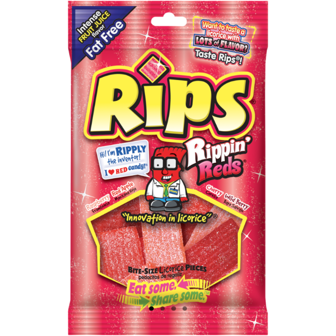 Rips Rippin' Reds Bite Size Pieces Peg Bag - 4oz (113g) – Poppin Candy
