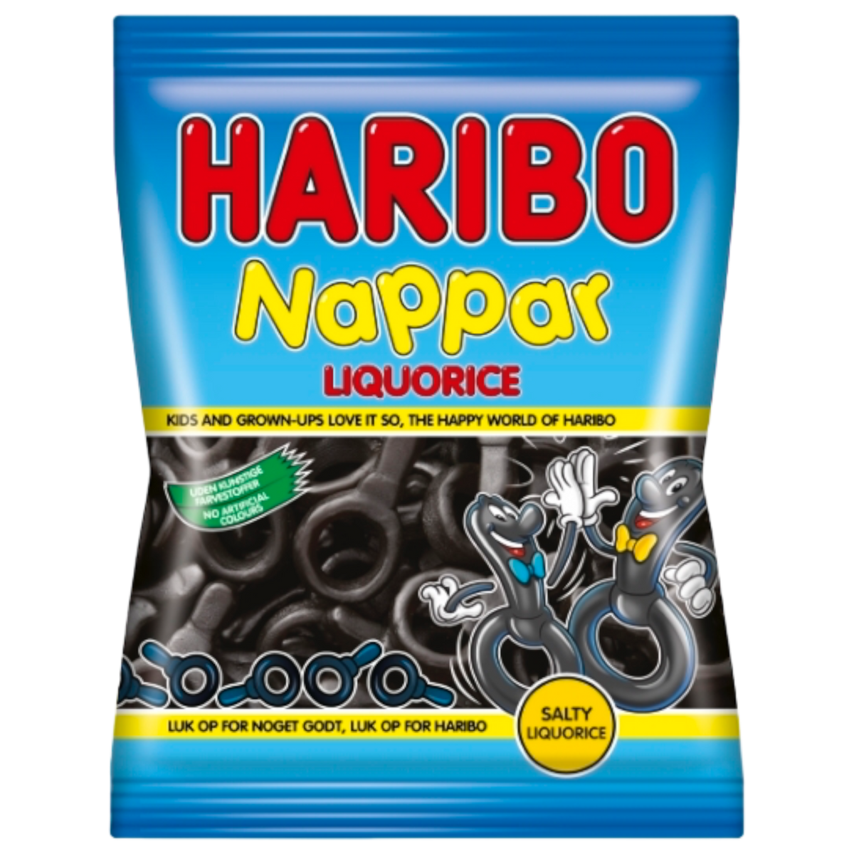 Haribo Salta Nappar – Salty Liquorice (Denmark) - 2.82oz (80g) – Poppin ...