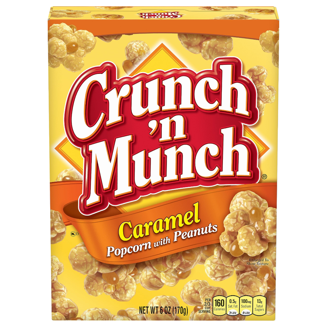 Crunch 'n Munch Caramel Popcorn With Peanuts - 3.49oz (99g) – Poppin Candy