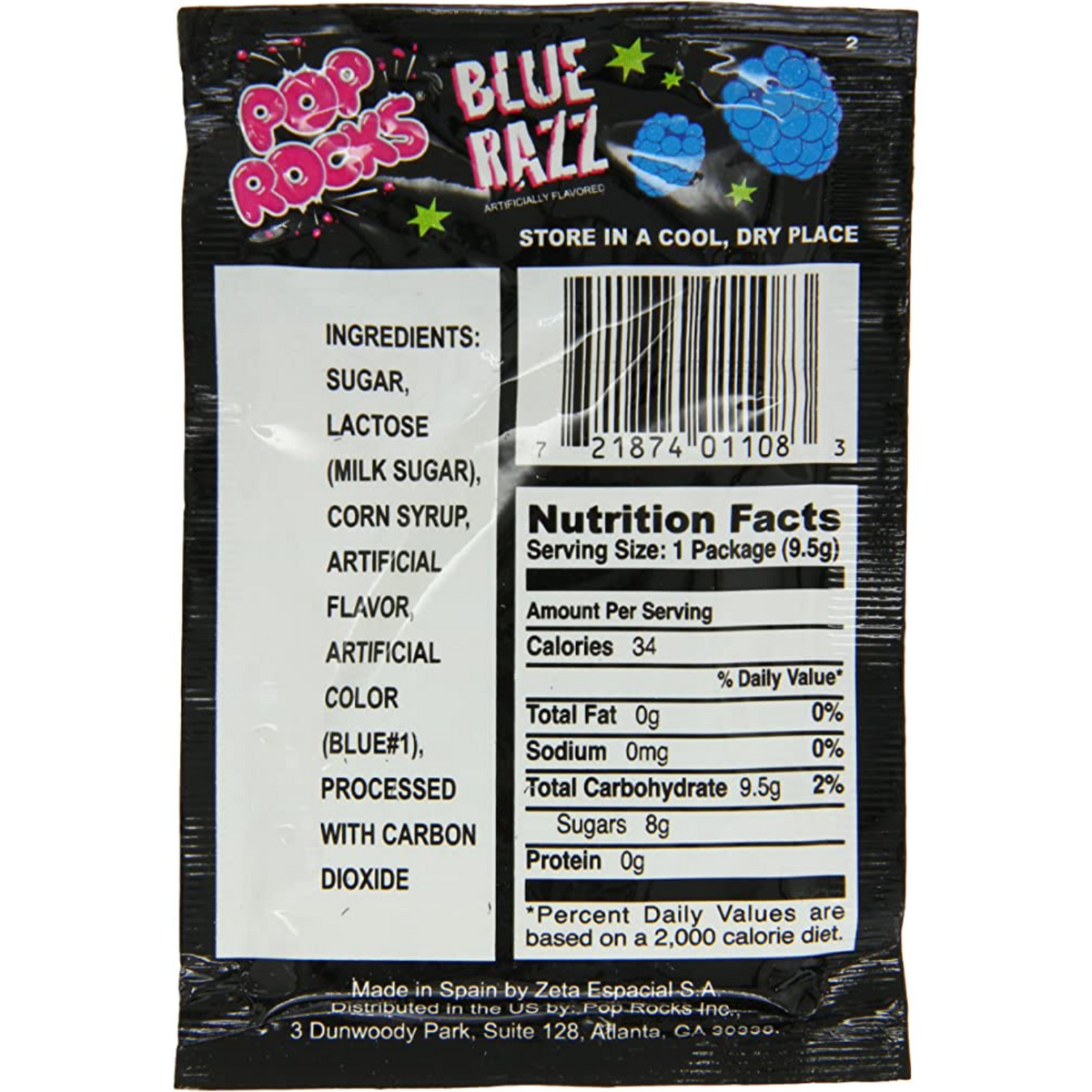 Pop Rocks Blue Razz - 0.33oz (9.5g) | Poppin Candy