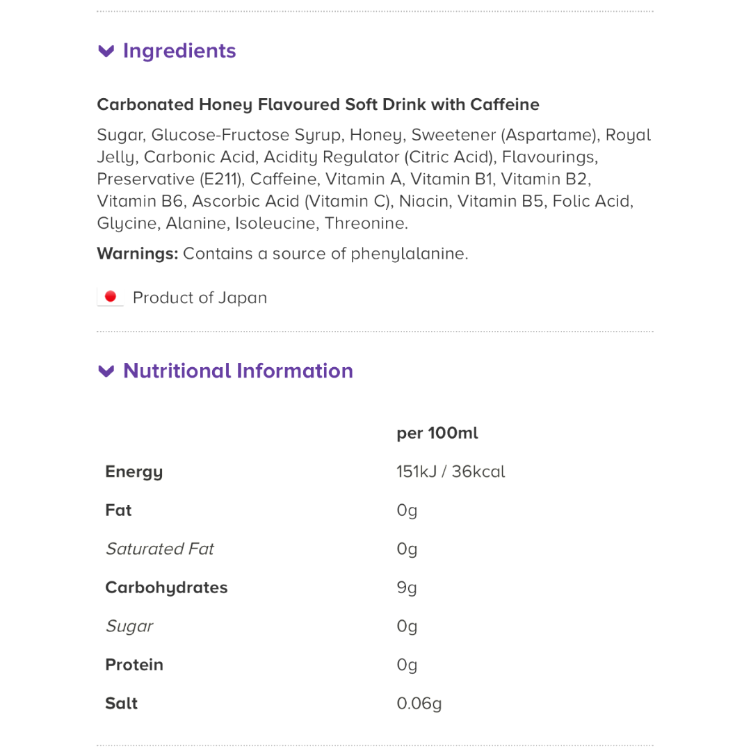 Lifeguard Bionic Royal Jelly & Honey Energy Drink (Japan) - 11.8fl.oz ...