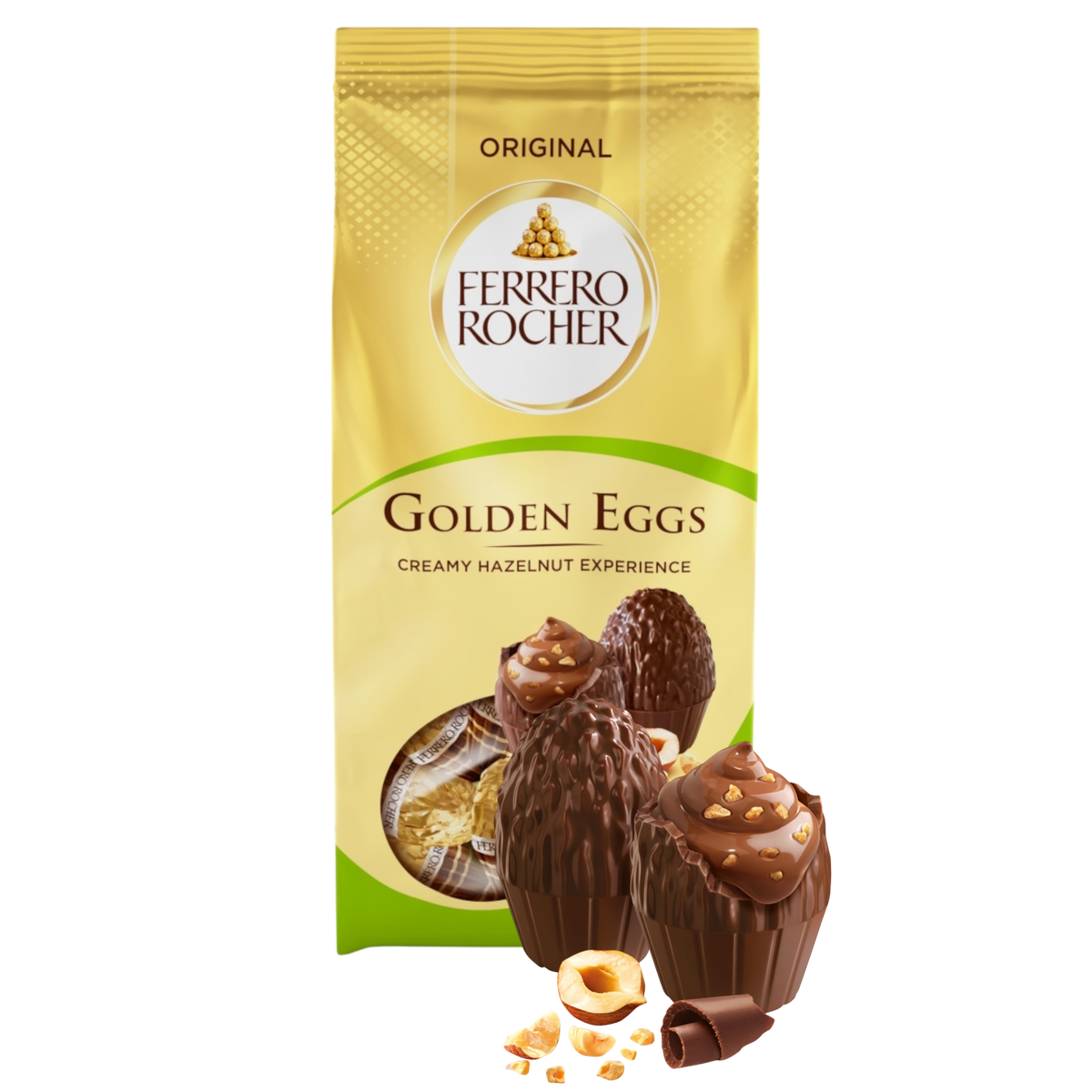 Ferrero Rocher Creamy Hazelnut Original Chocolate Golden Eggs Bag - 3 ...