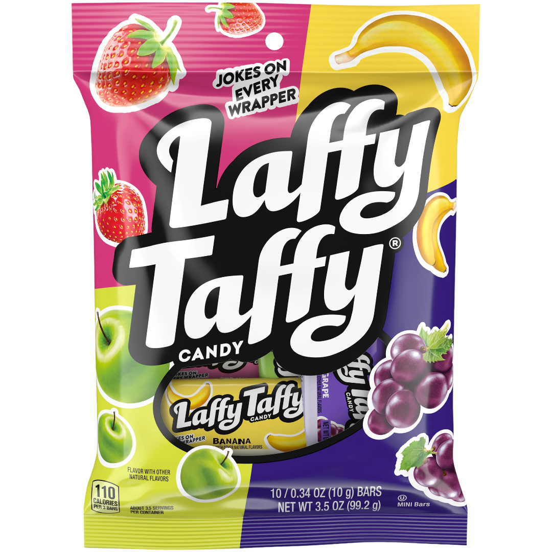Laffy Taffy Assorted Minis Peg Bag - 3.5oz (99.2g) – Poppin Candy