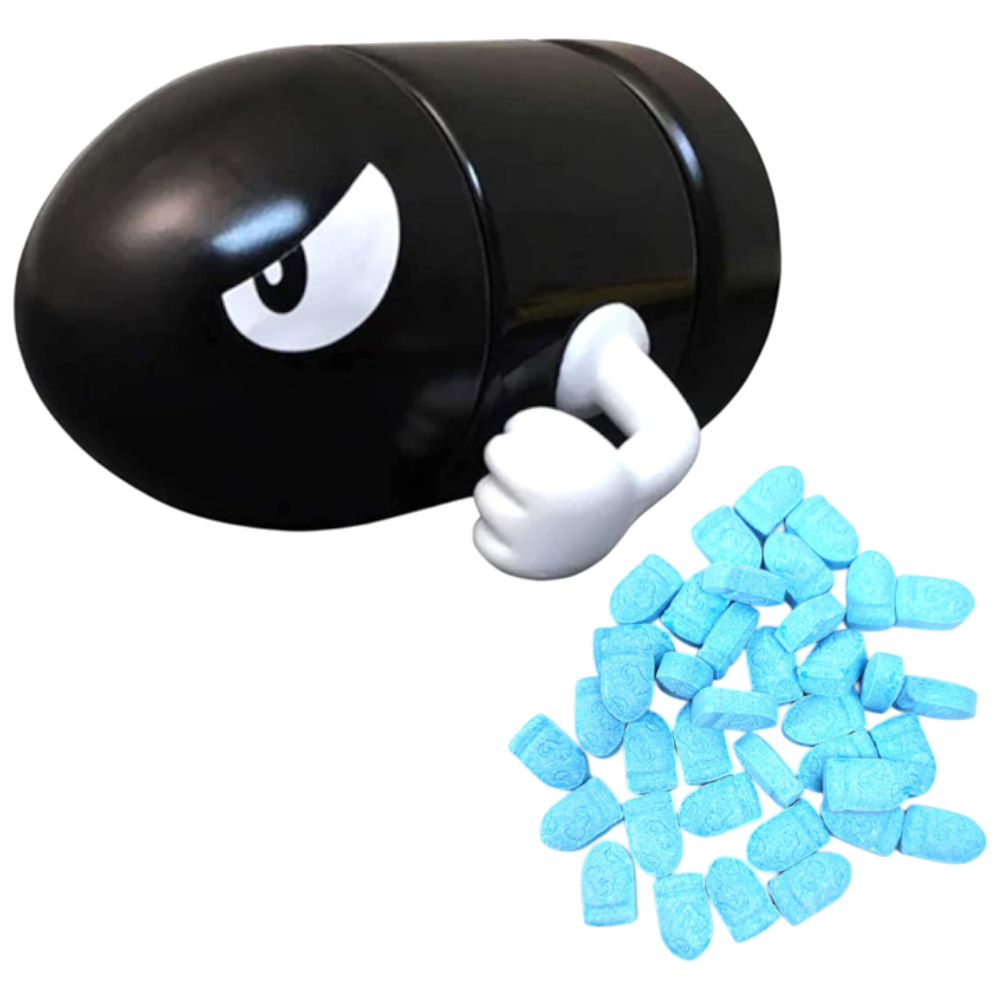 Super Mario Bullet Bill Blue Raspberry Sours Candy Tin - 0.60oz (17g ...