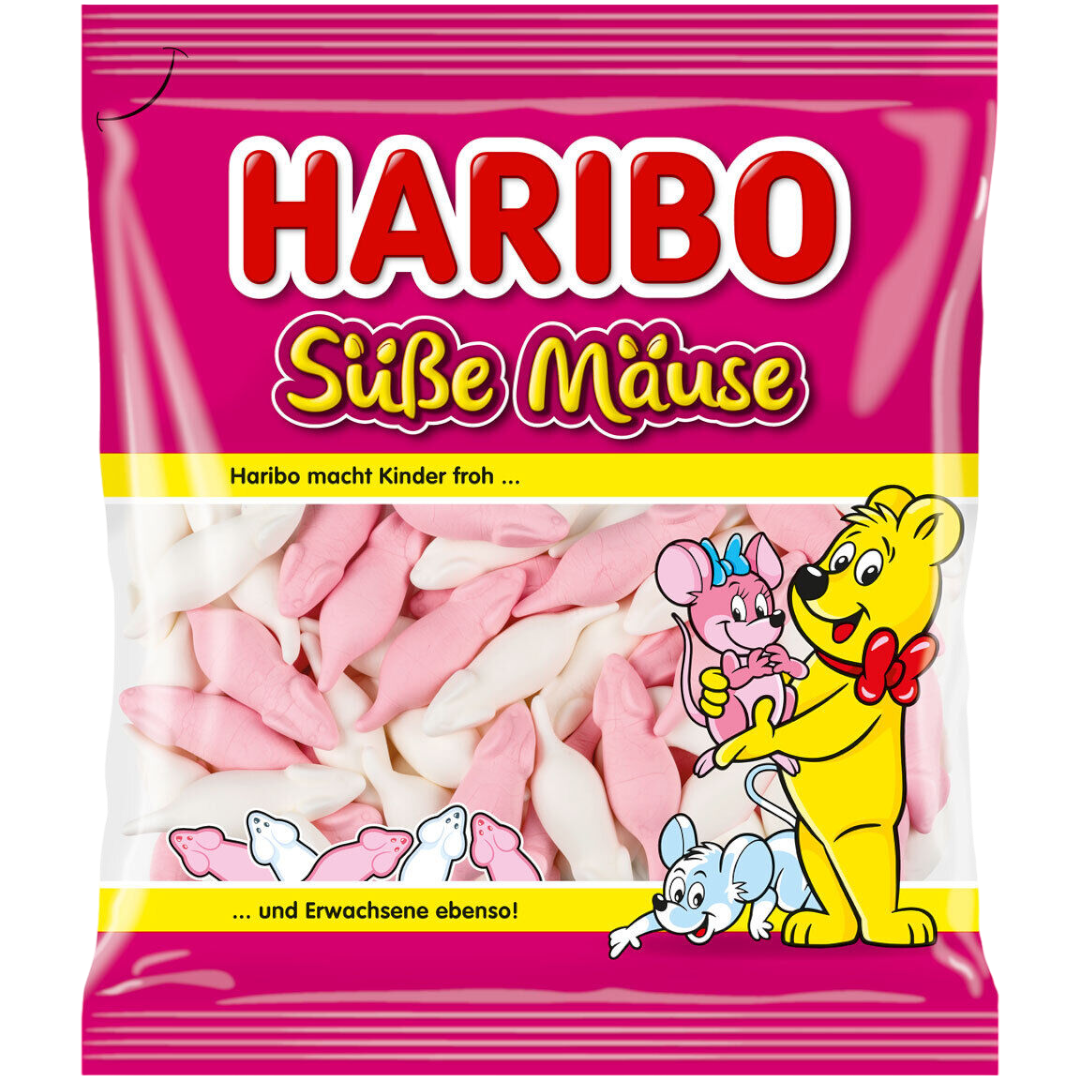 Haribo Susse Mause (Pink & White Mice) Share Bag (European) - 6.2oz (1 ...