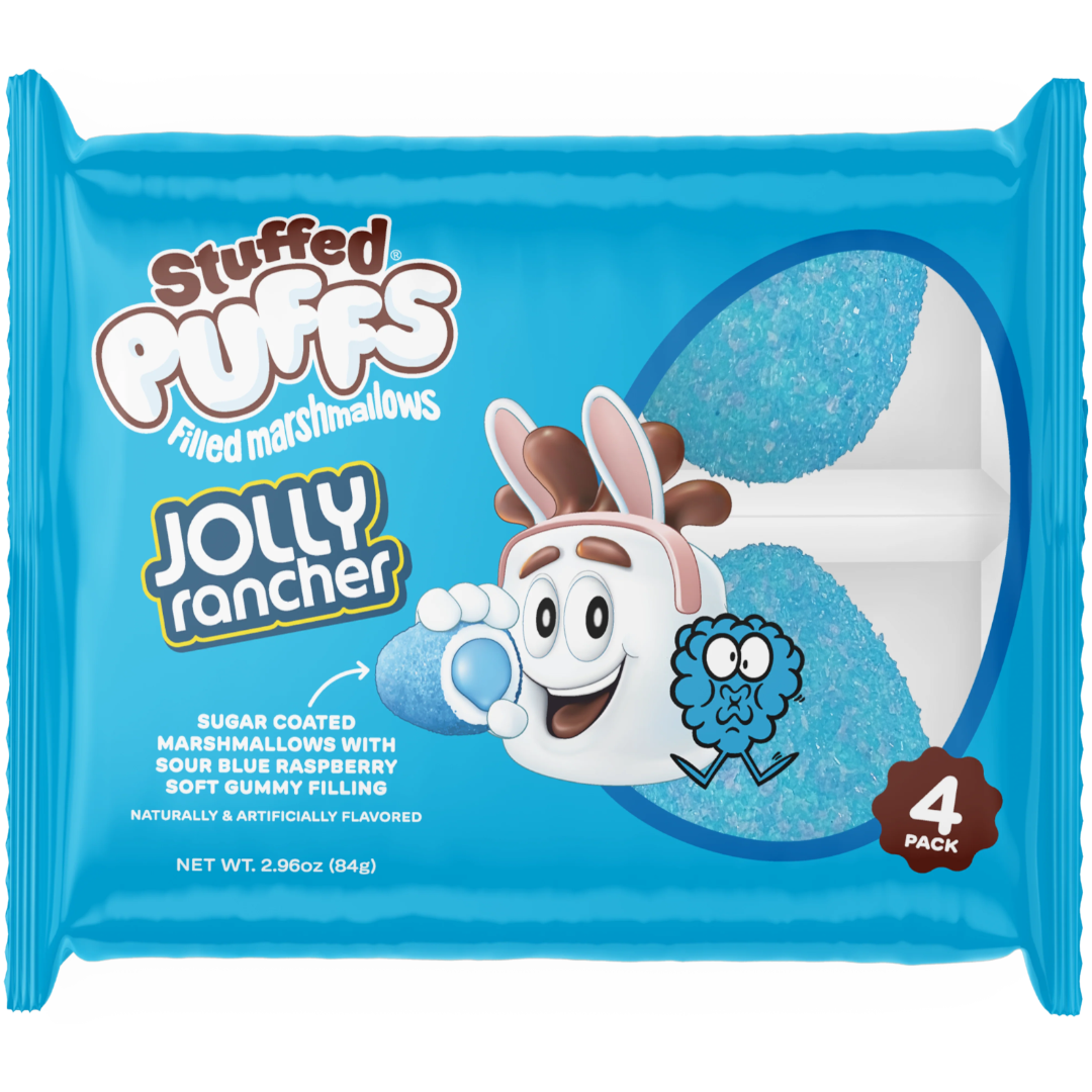 Stuffed Puffs Jolly Rancher Sour Blue Raspberry Soft Gummy Filled Mars ...