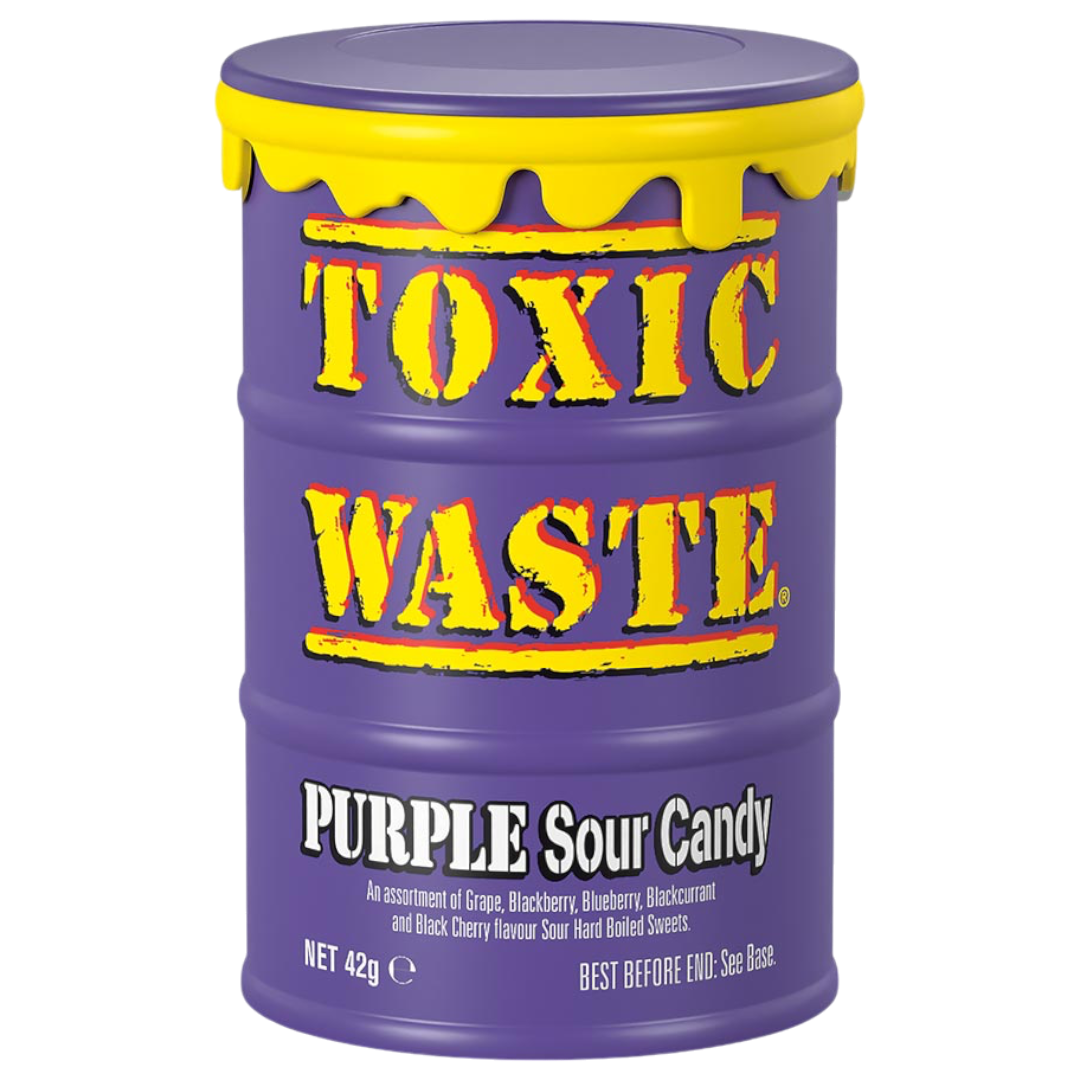 Toxic Waste Purple Drum Extreme Sour Candy - 1.5oz (42g) | Poppin Candy