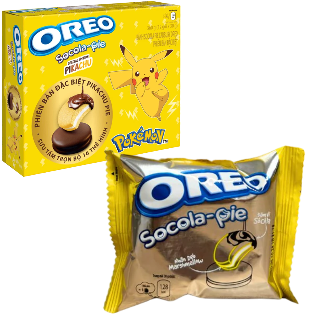 Oreo Pikachu Milk Chocolate Coated Yellow Socola Pie Cakester Single ...
