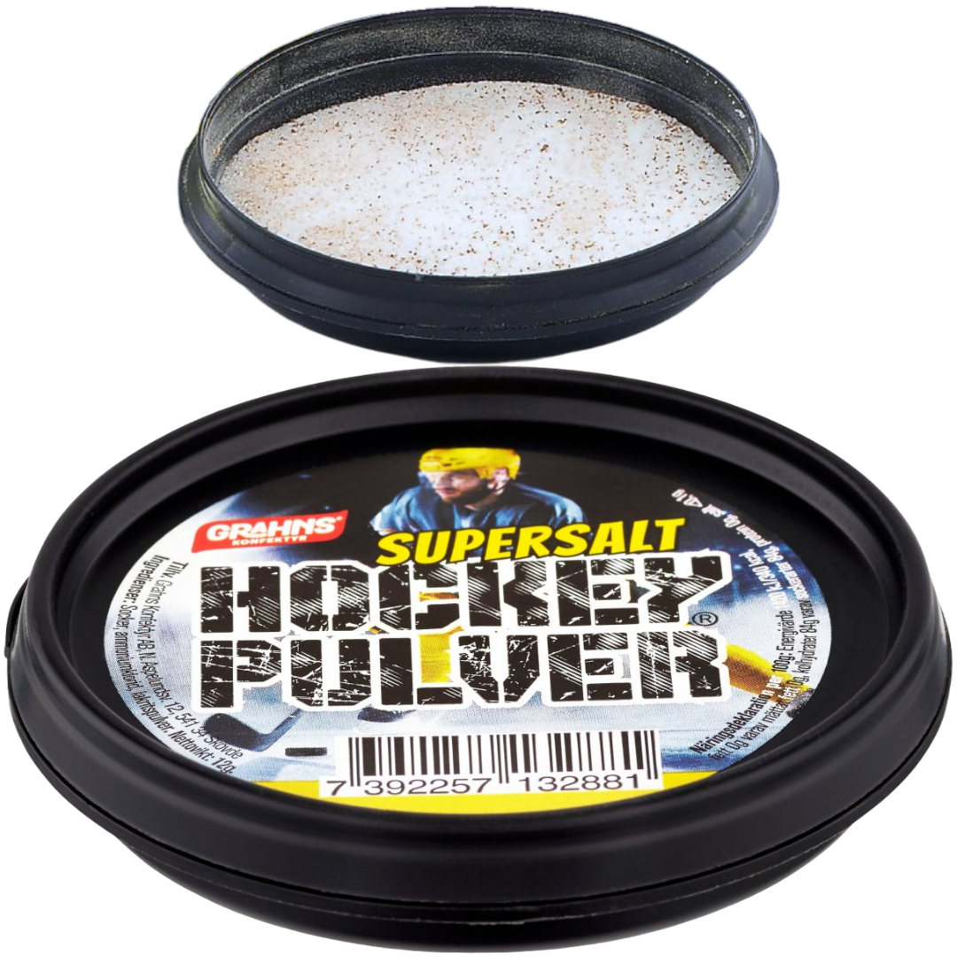 Hockey Puck Pulver Supersalt (Super Salty Salmiak Powder Puck) (Swedis ...