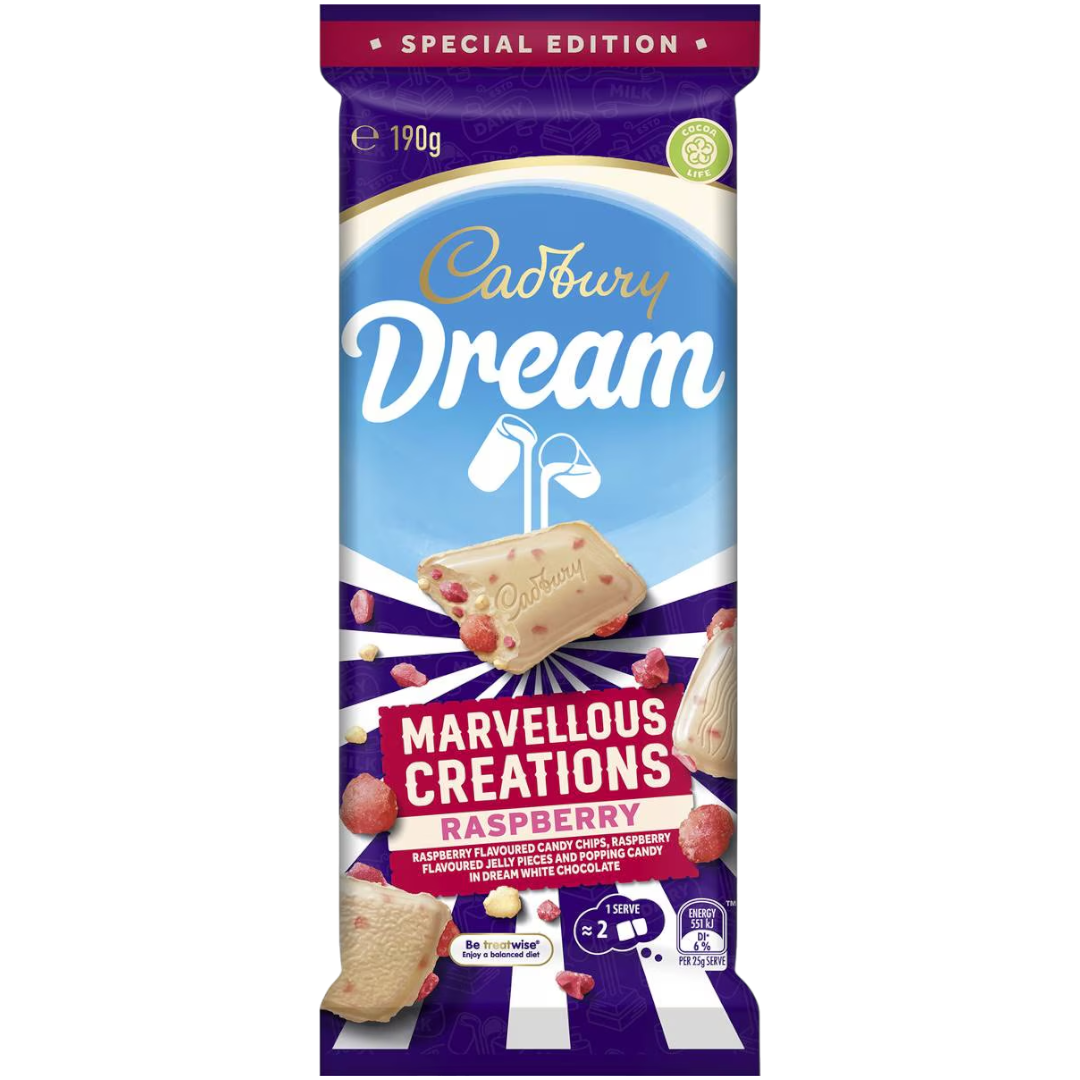 Cadbury Dream Marvellous Creations Raspberry Chocolate Block (Australi ...