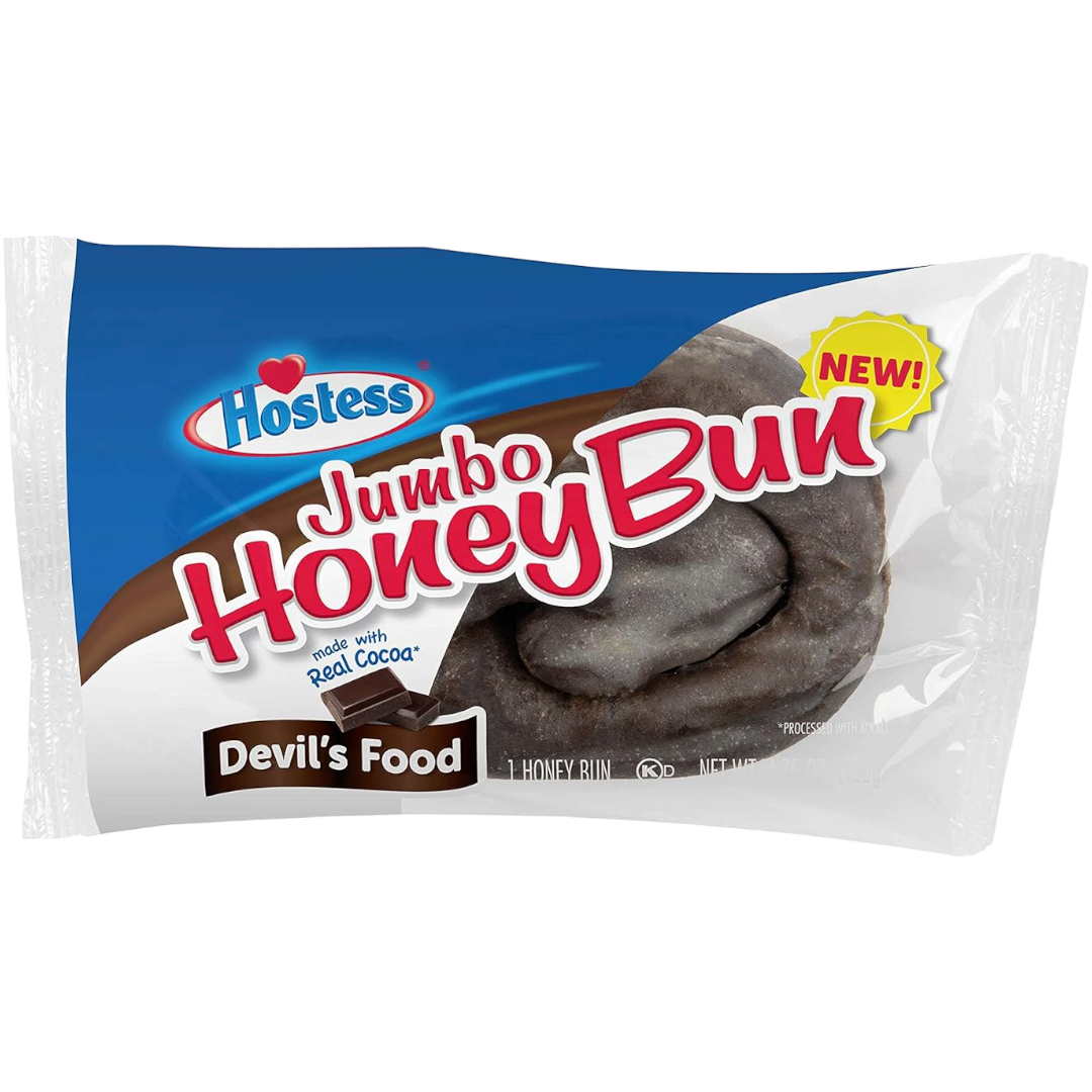 Hostess Jumbo Devil's Food Chocolate Honey Bun - 4oz (113g) – Poppin Candy
