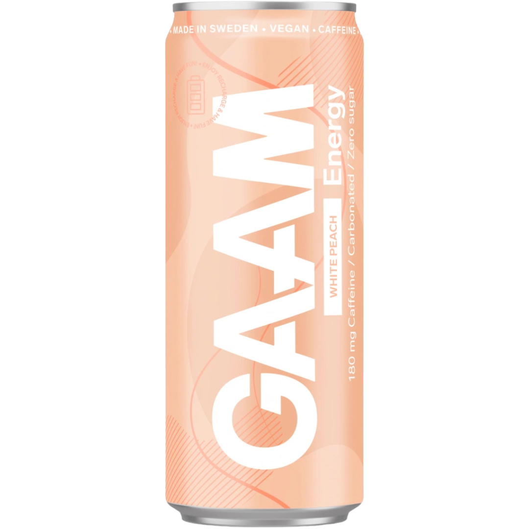 GAAM Energy White Peach (Swedish) - 11.2fl.oz (330ml) | Poppin Candy