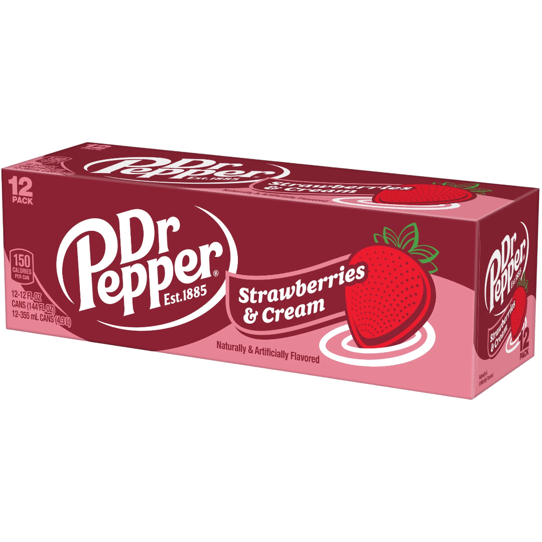 Dr Pepper Strawberries & Cream - 12fl.oz (355ml) | Poppin Candy