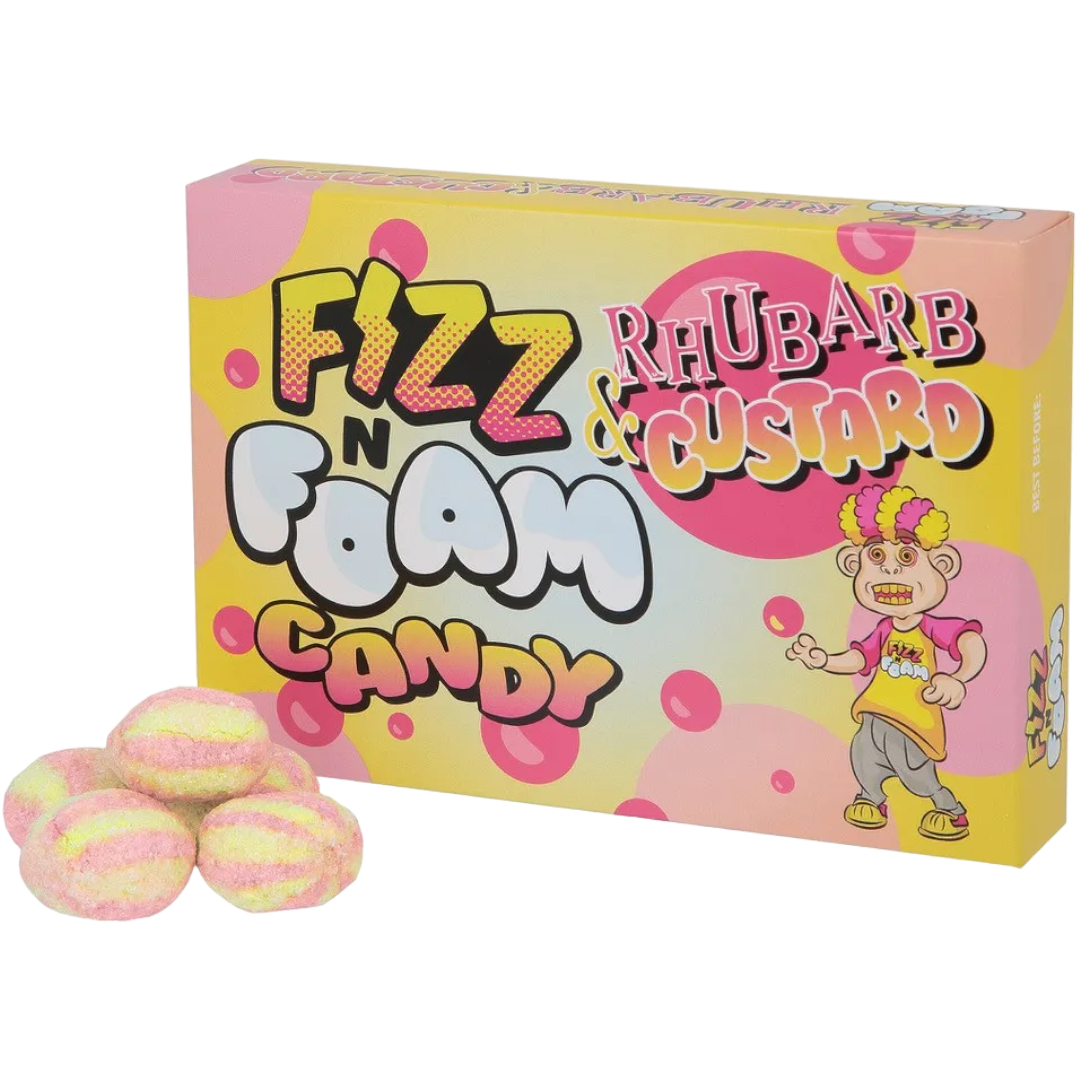 Fizz N Foam Super Fizzy Candy Rhubarb & Custard Flavour - 3.5oz (100g ...