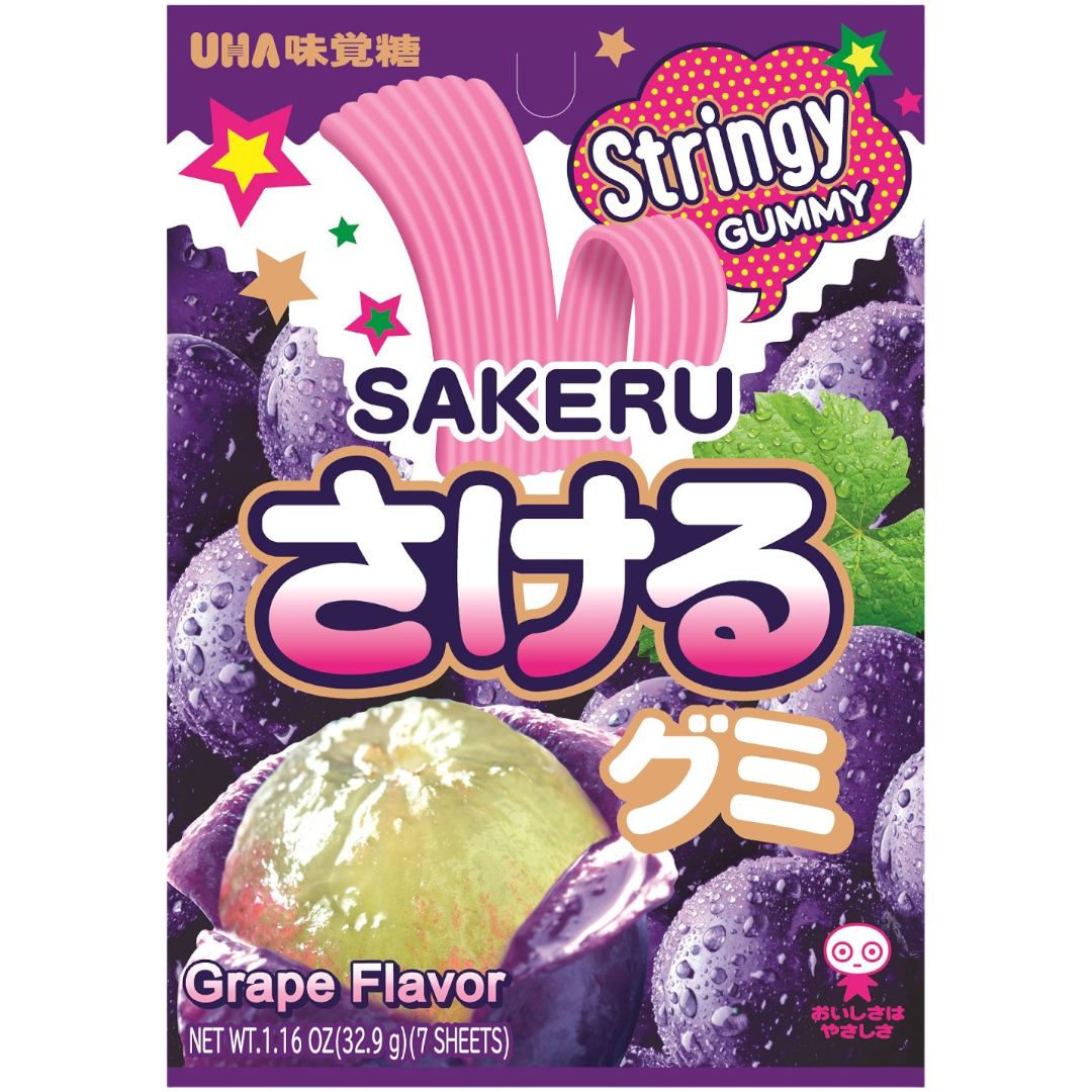 UHA Sakeru Kyoho Grape Stringy Chewy Candy (Japan) - 1.16oz (32.9g ...