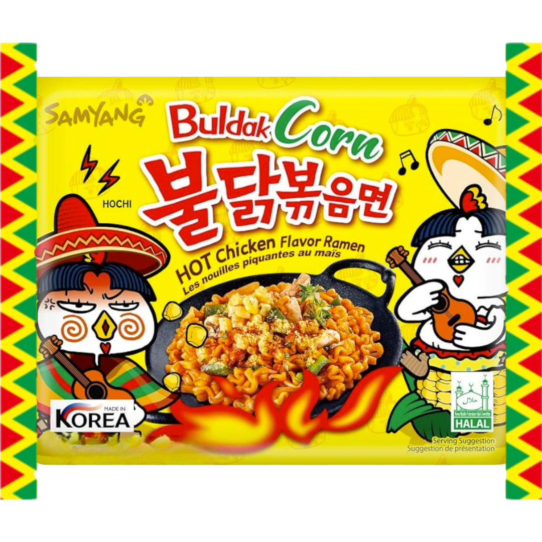 Samyang Buldak Corn Flavour Spicy Ramen - 4.59oz (130g) | Poppin Candy