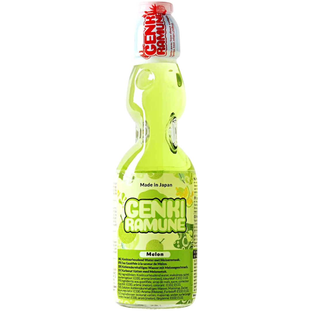 Genki Melon Ramune Soda (Japan) - 6.8fl.oz (200ml) – Poppin Candy