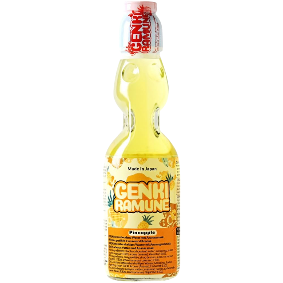 Genki Pineapple Ramune Soda (Japan) - 6.8fl.oz (200ml) – Poppin Candy