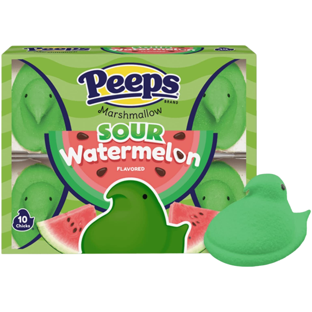 Peeps Sour Watermelon Marshmallow Chicks 10 Pack (Easter Limited Editi ...