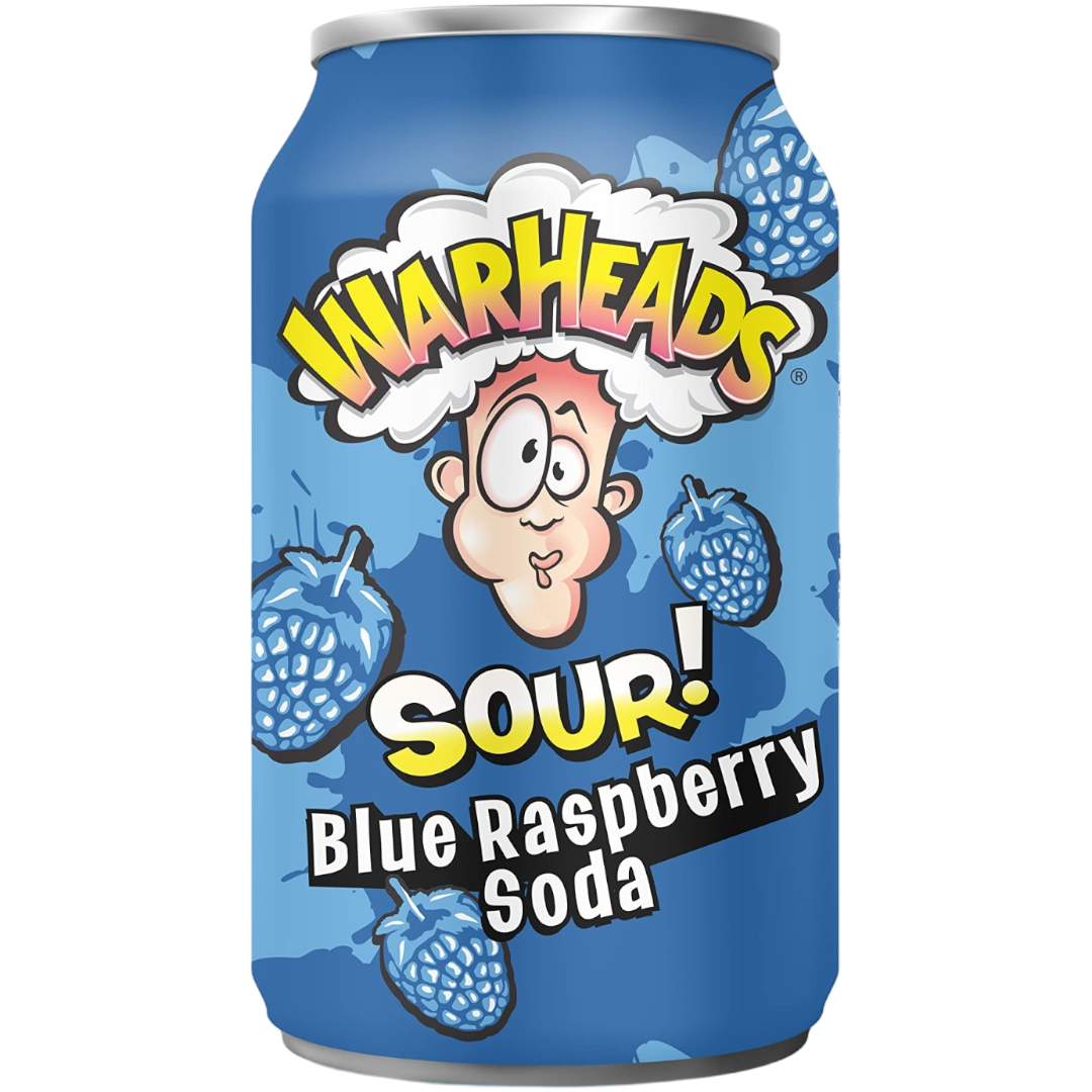 Warheads Sour! Blue Raspberry Soda - 11.1fl.oz (330ml) – Poppin Candy