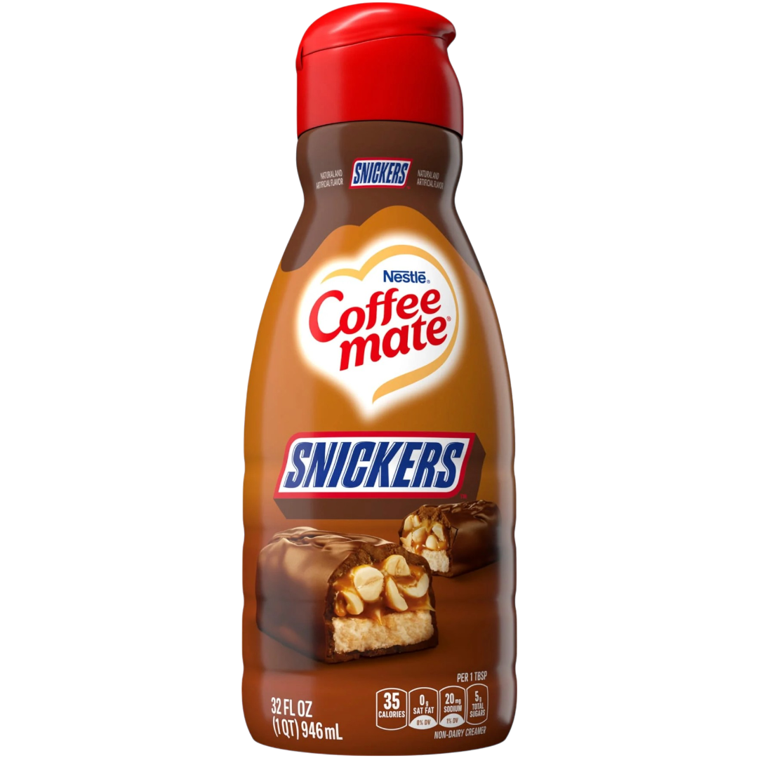 Coffee Mate Snickers Liquid Creamer Big Bottle - 32fl.oz (946ml ...