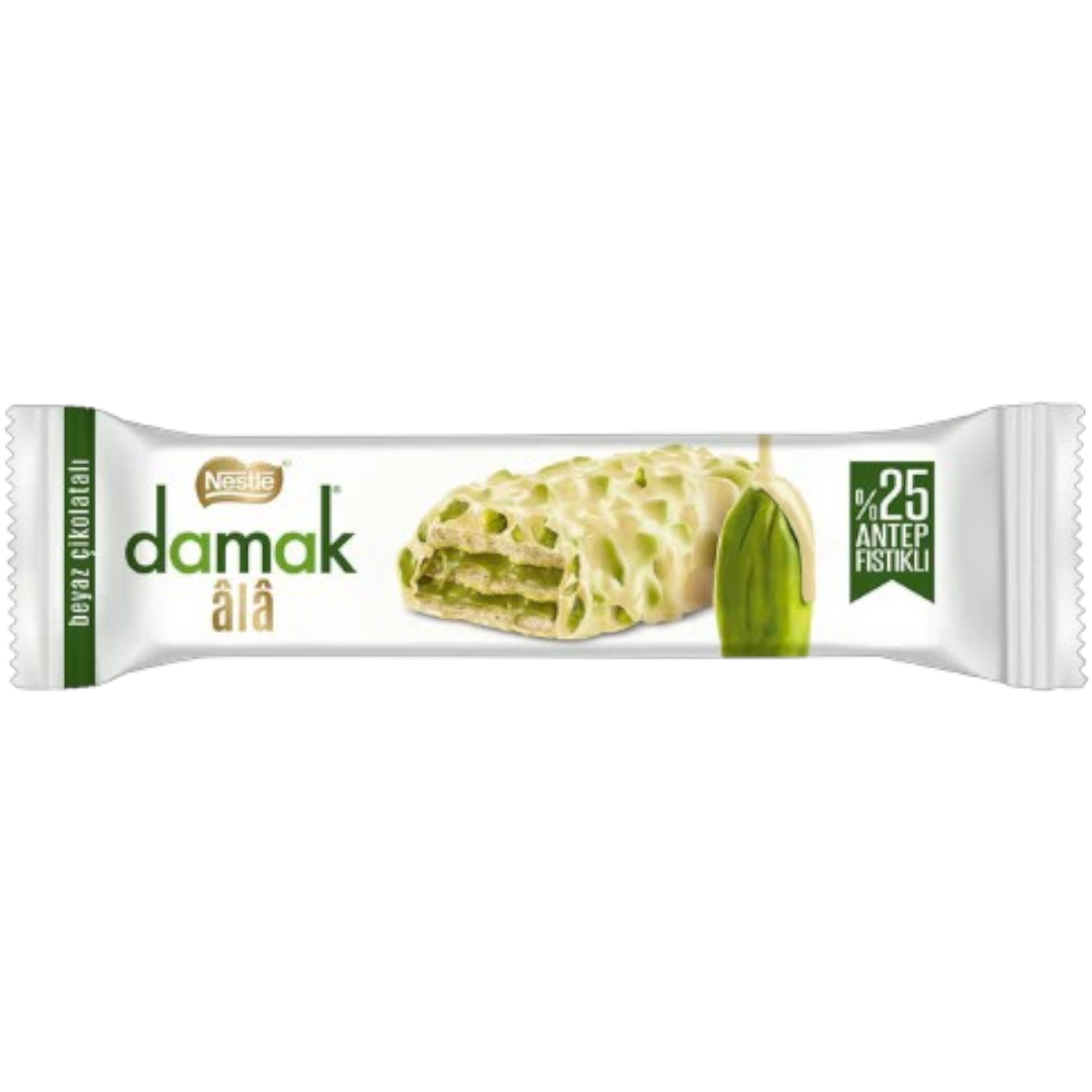 Nestle Damak White Chocolate & Pistachio Wafer Bar (Turkish) - 1.06oz ...