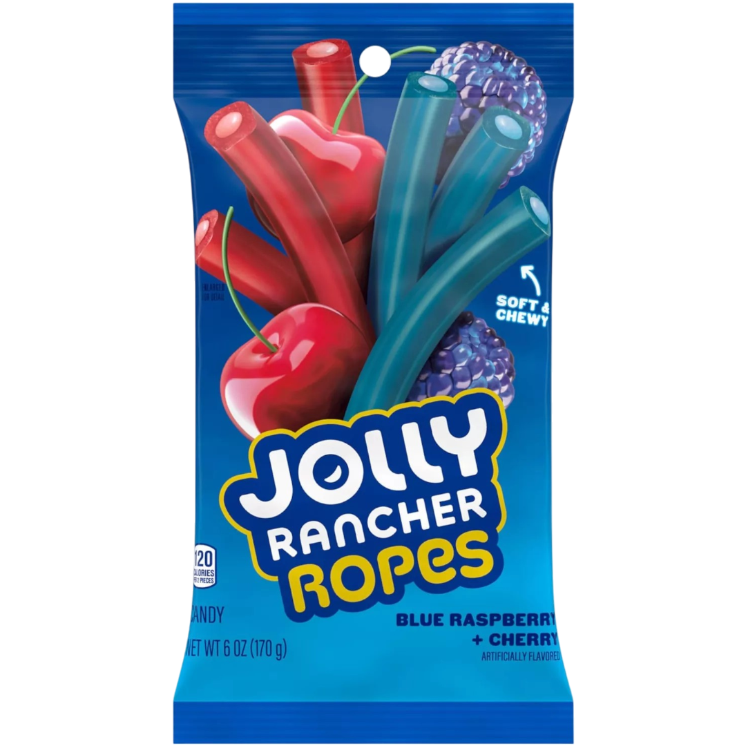 Jolly Rancher Ropes Blue Raspberry & Cherry - 6oz (170g) – Poppin Candy