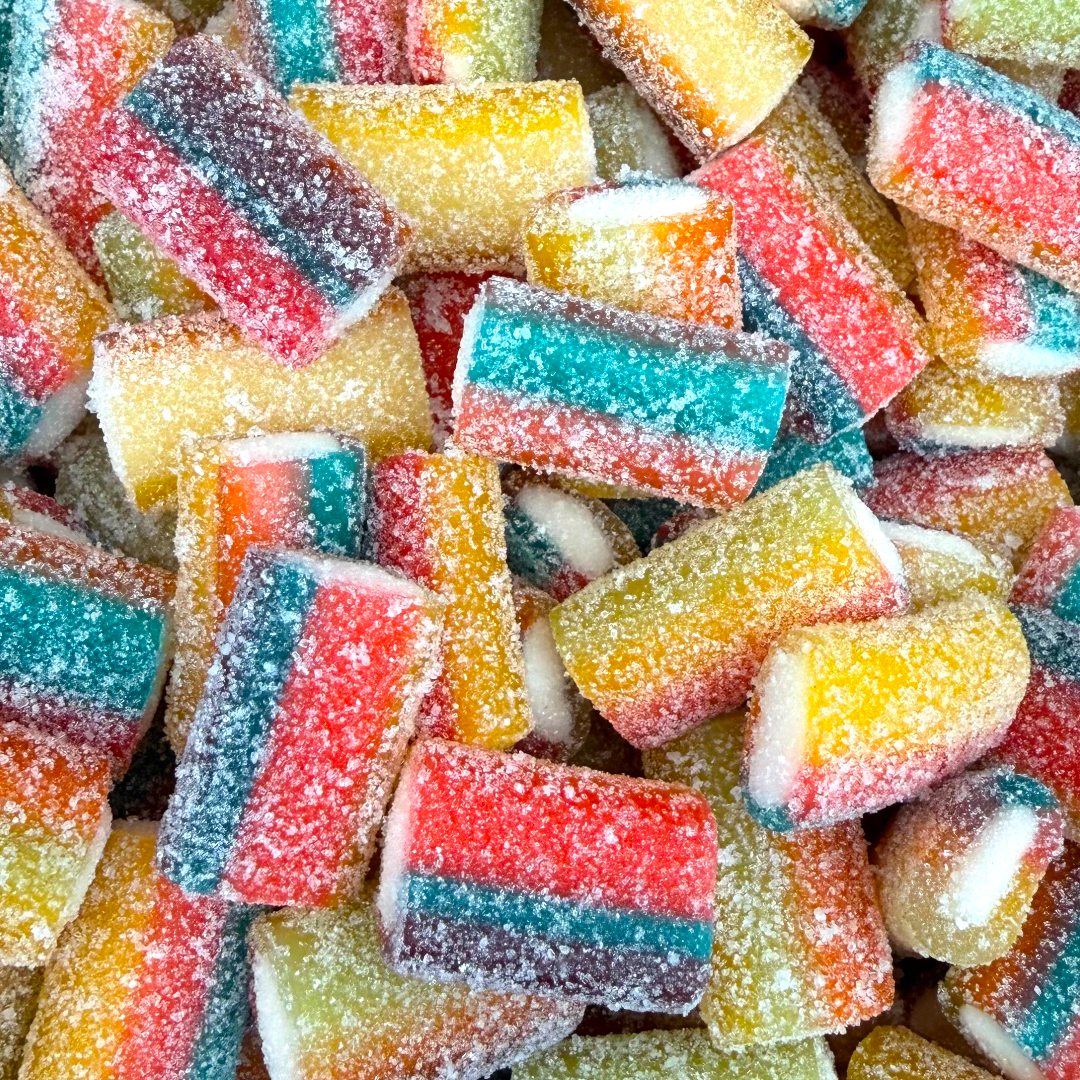 Sour Rainbow Jumbo Bites – Poppin Candy