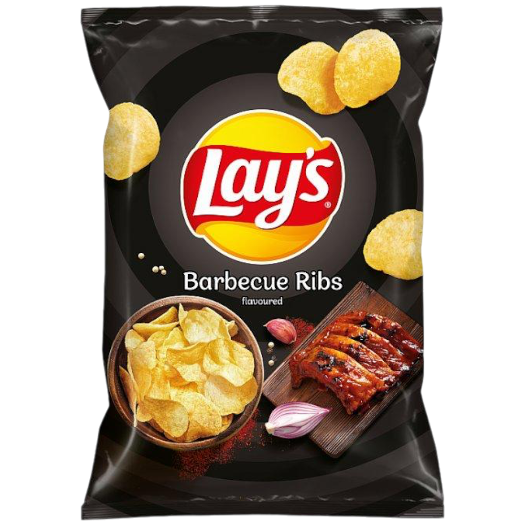 Lay's Barbecue Ribs Flavoured Potato Chips (European) - 4.59oz (130g ...