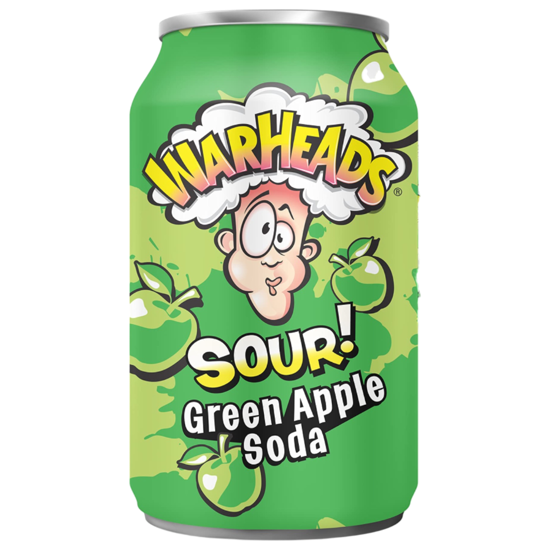 Warheads Sour! Green Apple Soda - 12fl.oz (355ml) | Poppin Candy