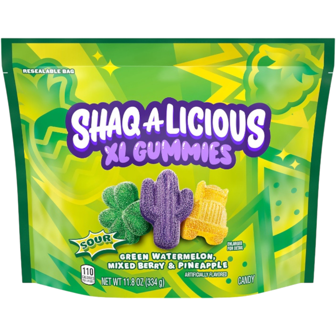 SHAQ-A-LICIOUS XL Sour Gummies Share Bag - 11.8oz (334g) | Poppin Candy