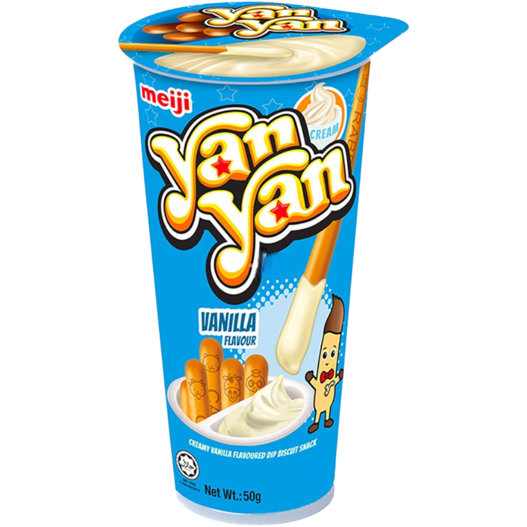 Meiji Yan Yan Vanilla Creme Biscuit Dipping Snack (Japan) - 1.76oz (50 ...