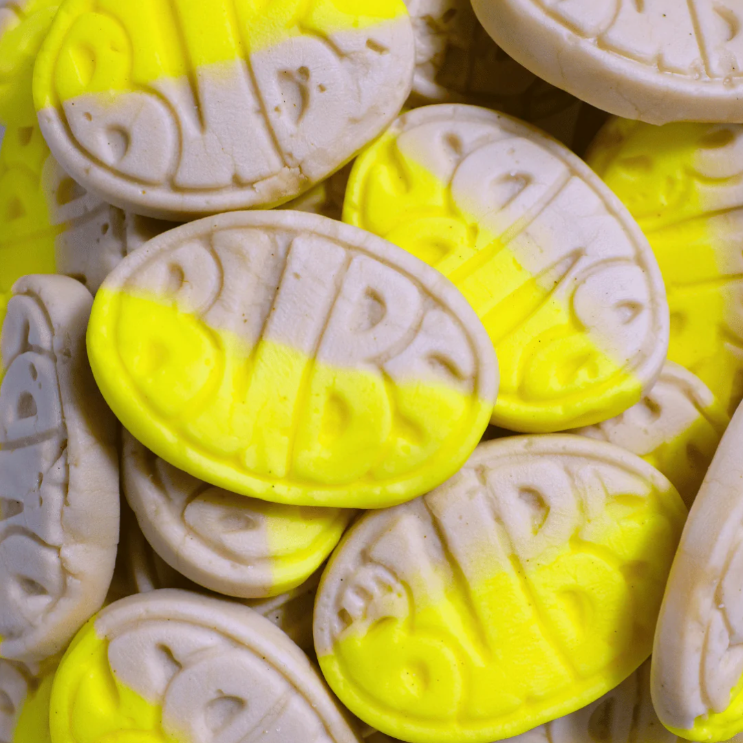 BUBS Banana & Caramel Foam Ovals – Poppin Candy