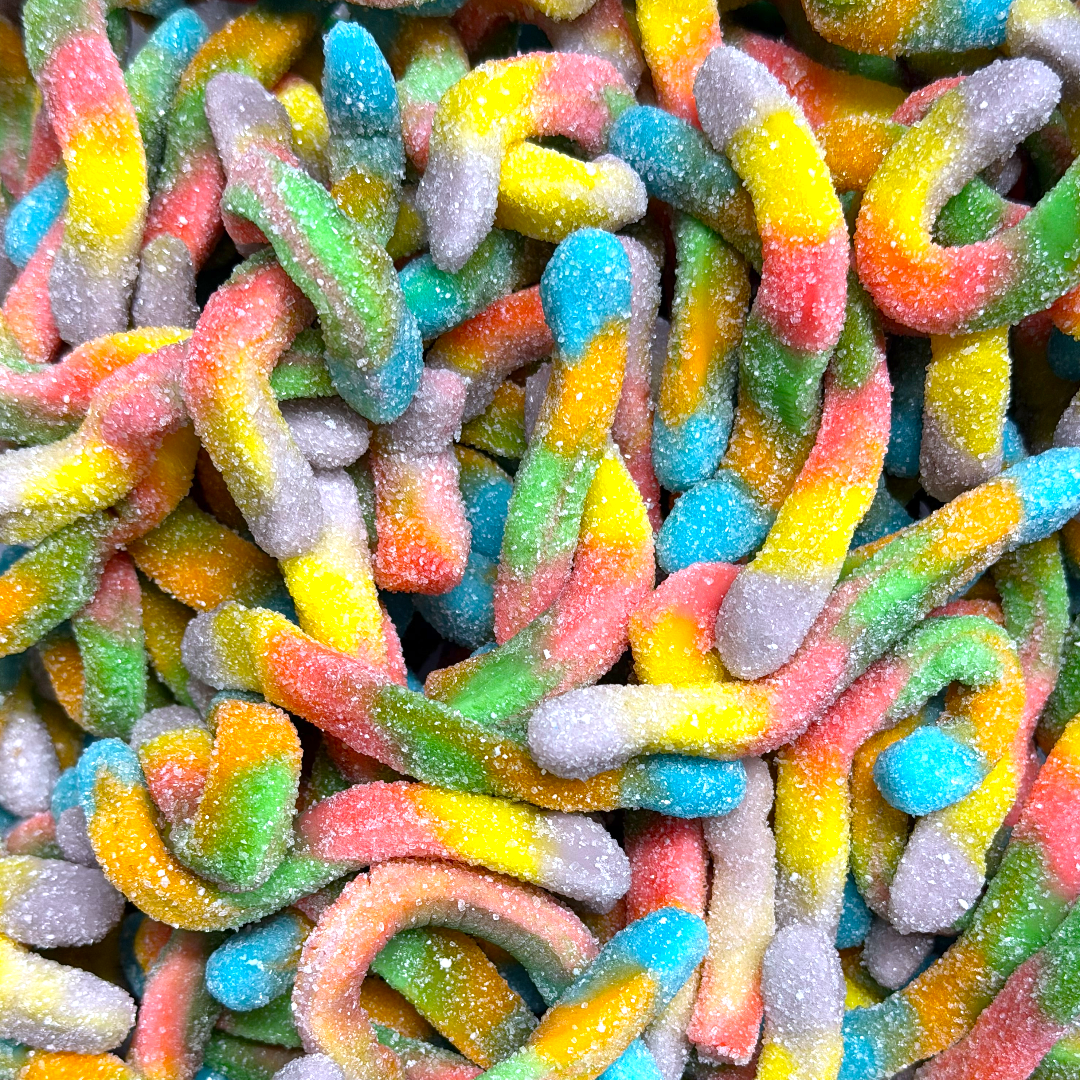 Sour Rainbow Worms – Poppin Candy