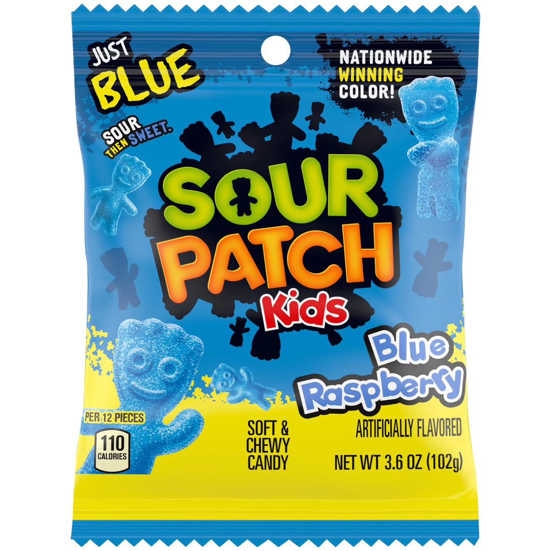 Sour Patch Kids Blue Raspberry Peg Bag - 3.6oz (102g) | Poppin Candy