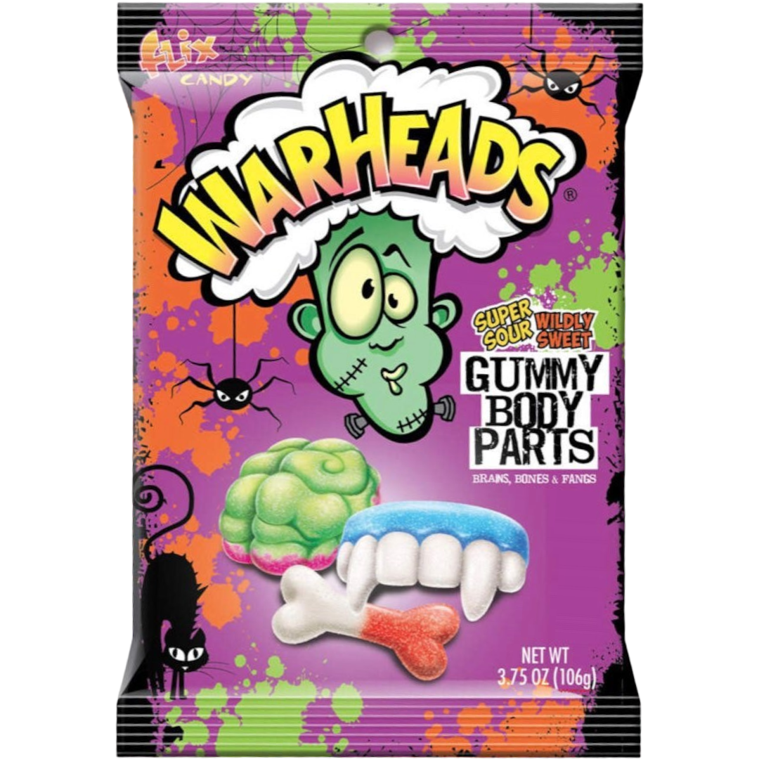 Warheads Gummy Body Parts Peg Bag - 3oz (85g) – Poppin Candy