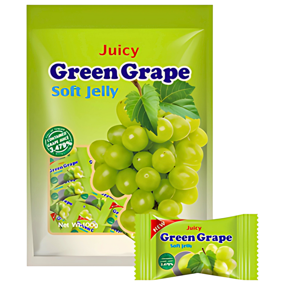 Juicy Green Grape Soft Jelly Gummies - 3.5oz (100g) – Poppin Candy