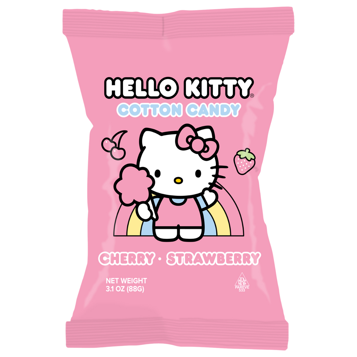Hello Kitty Cherry & Strawberry Cotton Candy - 3.1oz (88g) – Poppin Candy