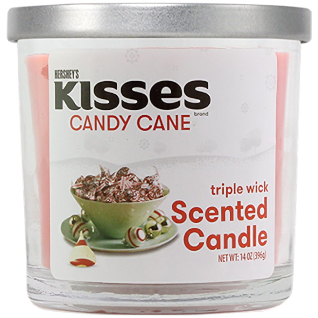 Hershey's Candy Cane Kisses Triple Wick Scented Candle - 14oz (396g ...