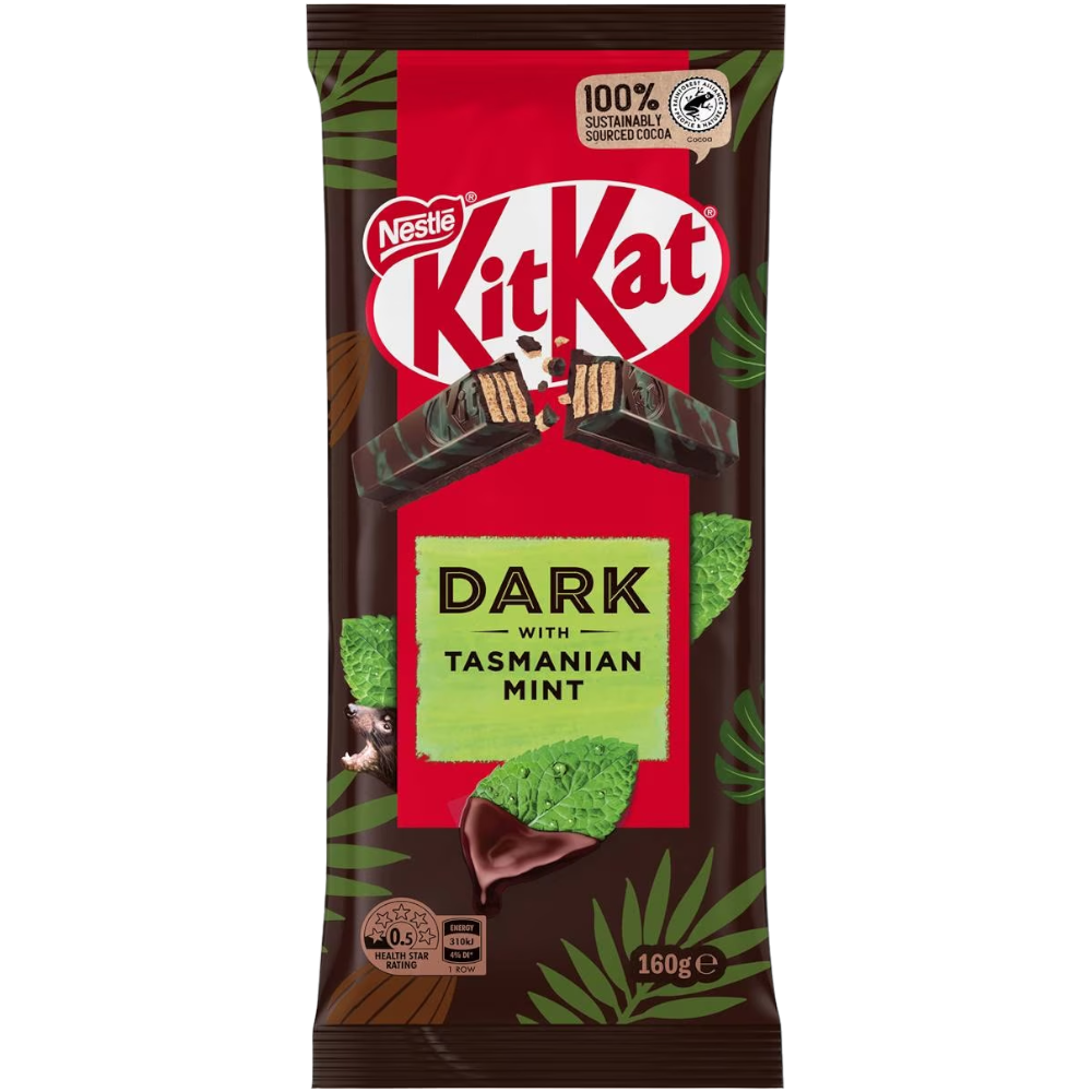 Kit Kat XL Dark Tasmanian Mint Chocolate Block (Australia) - 5.6oz (16 ...