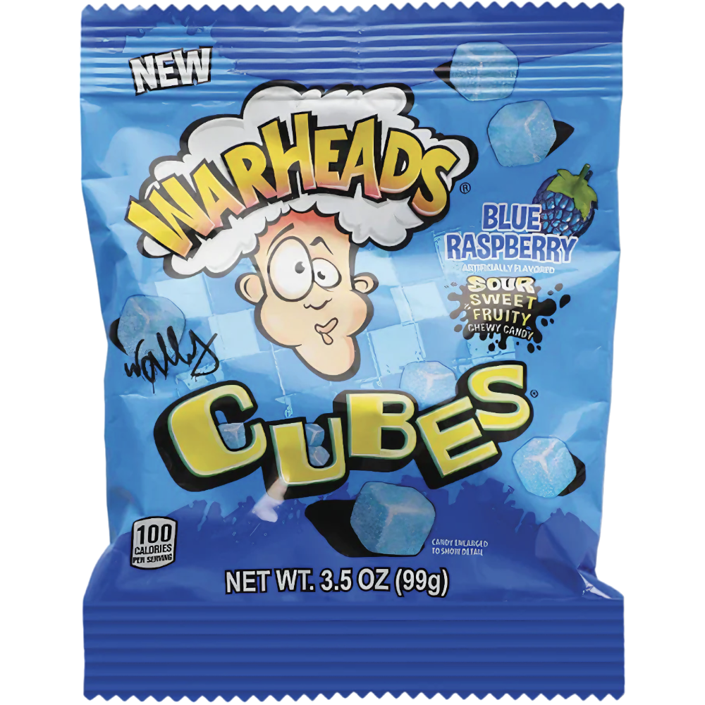 Warheads Blue Raspberry Cubes - 3.5oz (99g) | Poppin Candy
