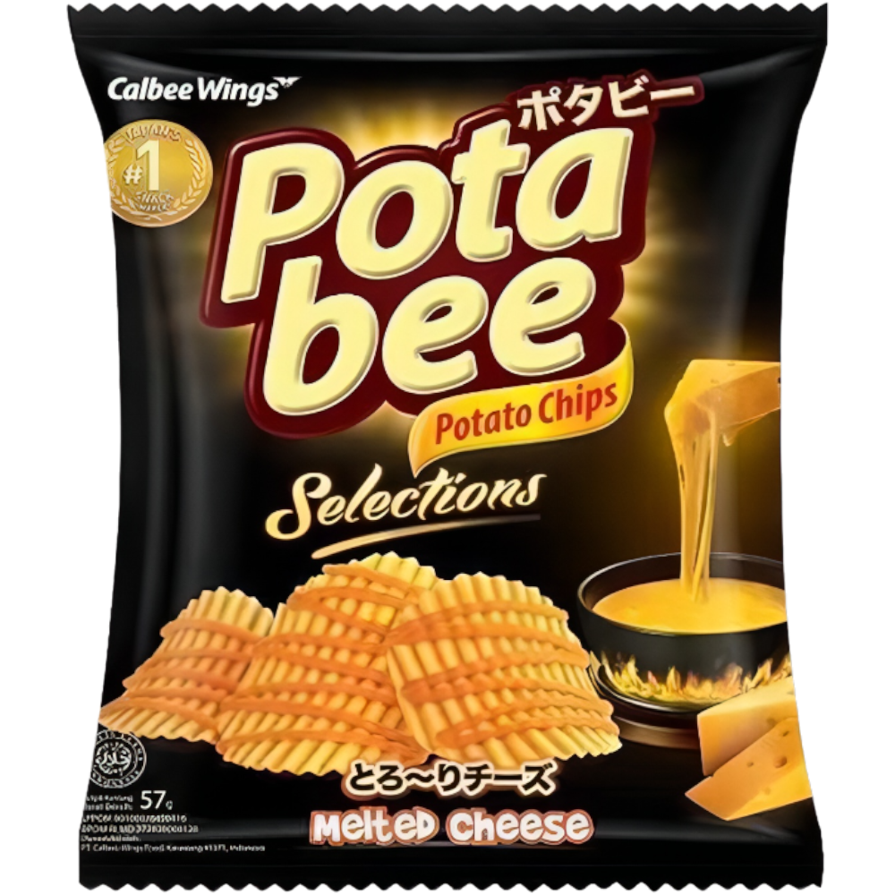 Calbee Potabee Melted Cheese Steak Potato Chips (Indonesia) - 2.4oz (6 ...
