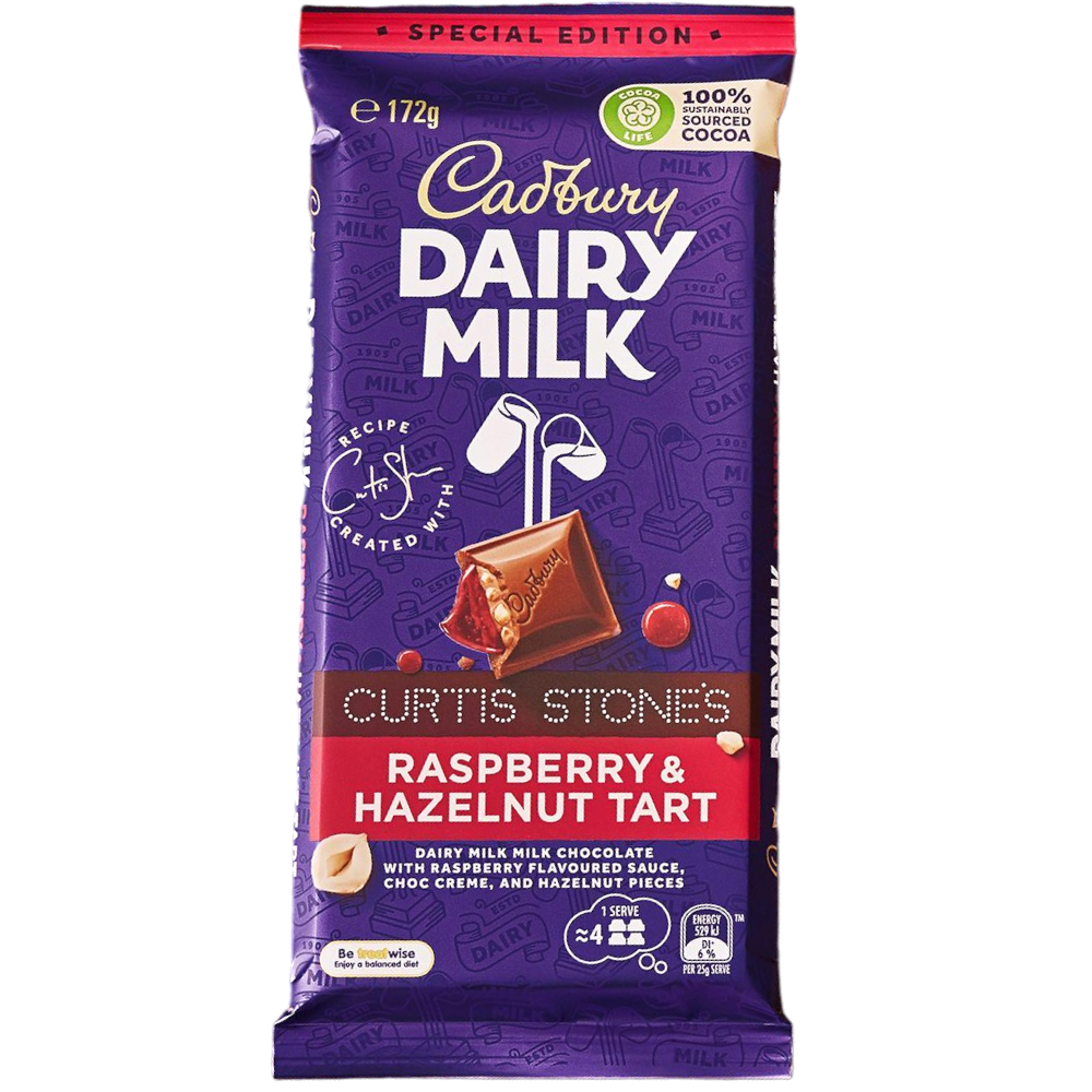 Cadbury Dairy Milk Curtis Stones Raspberry & Hazelnut Tart Chocolate B ...