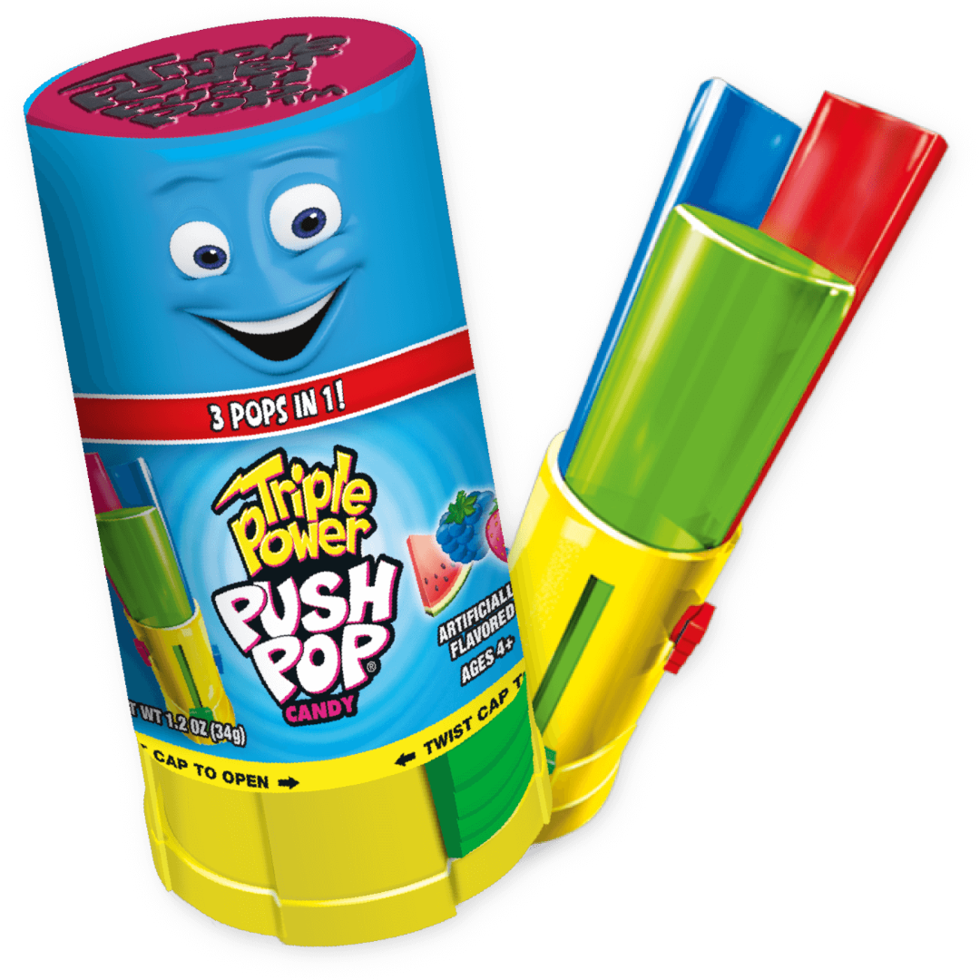 Push Pop Triple Power Lollipop - 1.19oz (34g) | Poppin Candy